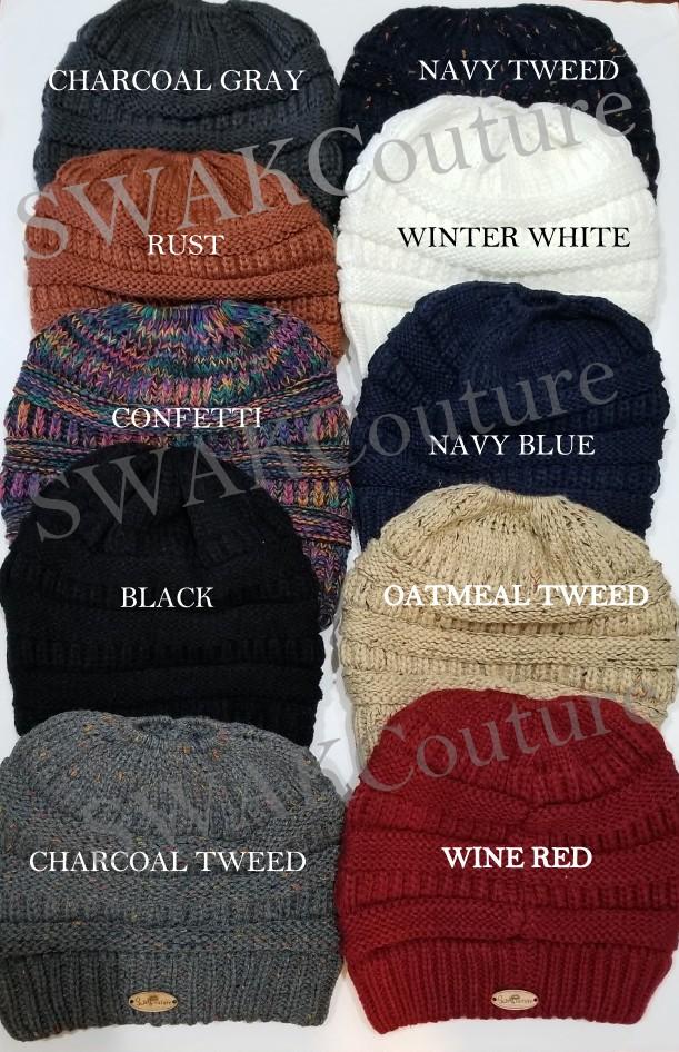 messy bun beanie afro puff beanie satin lined beanie – SWAKCouture